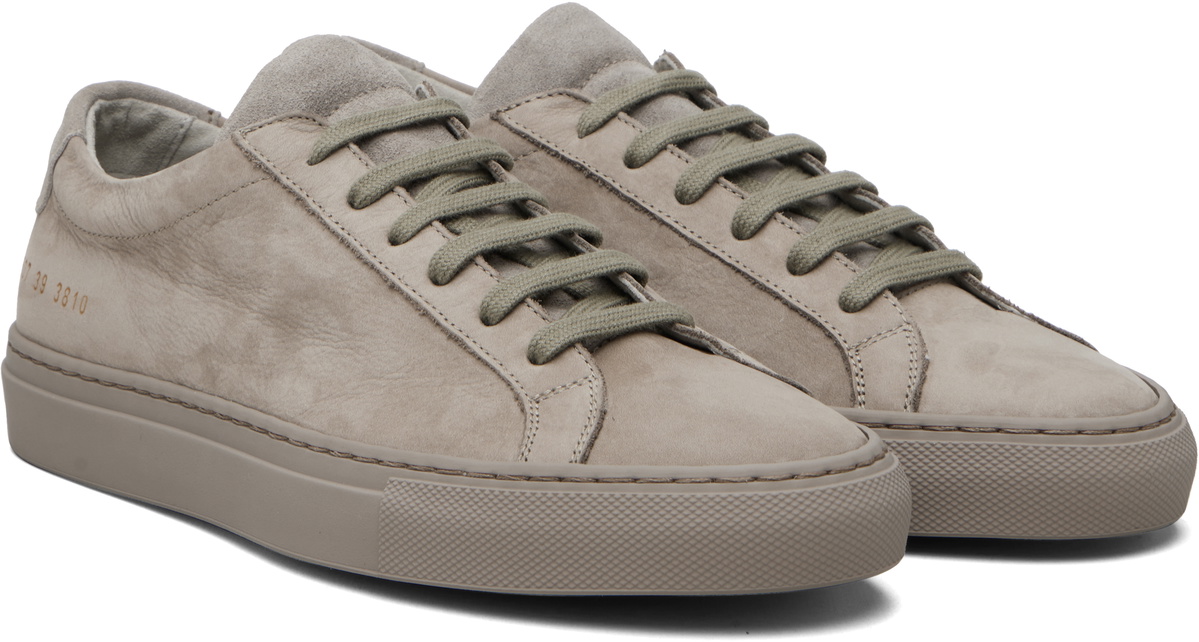 Common Projects Gray Nubuck Achilles Sneakers Common Projects