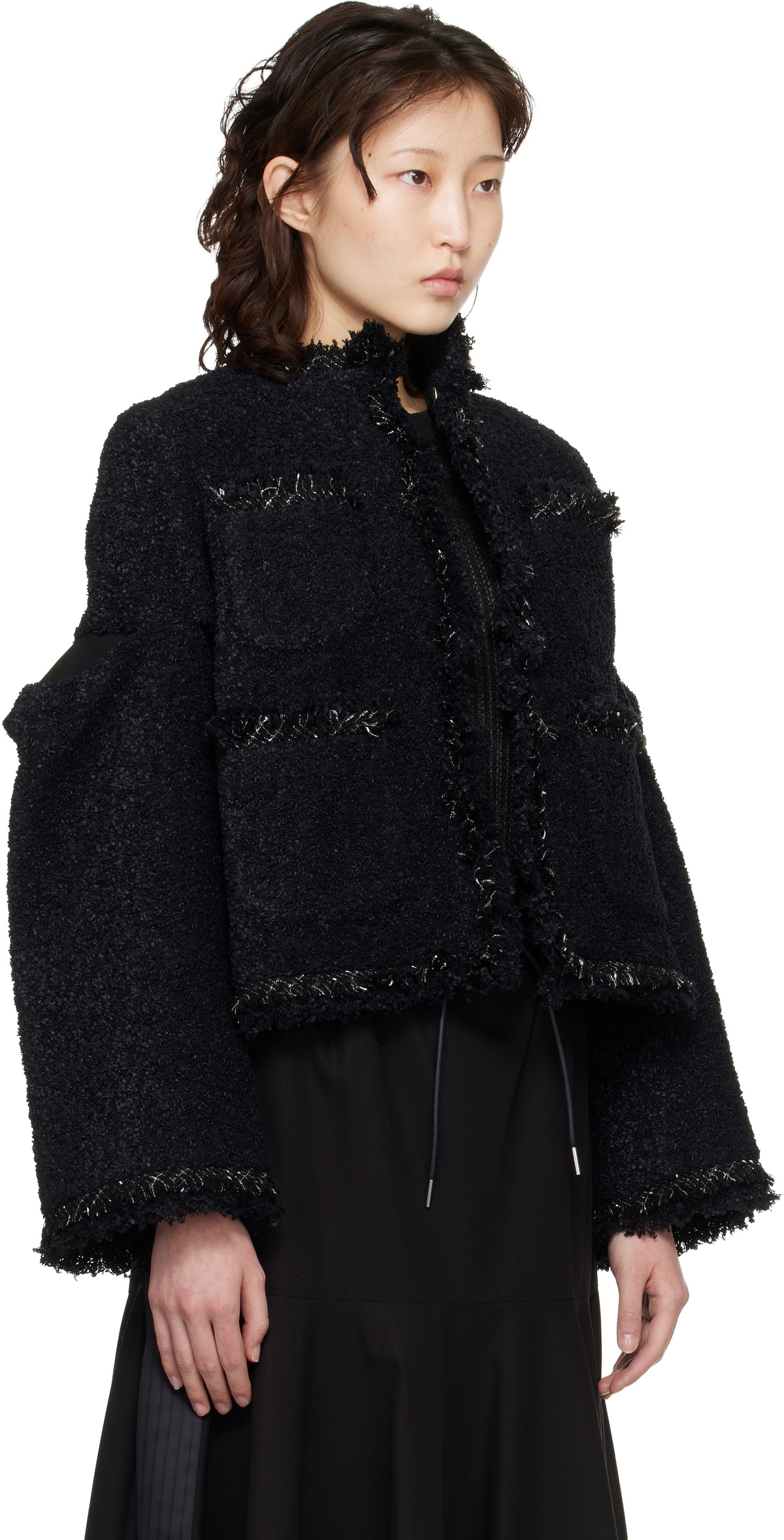 sacai Black Tweed Jacket Sacai