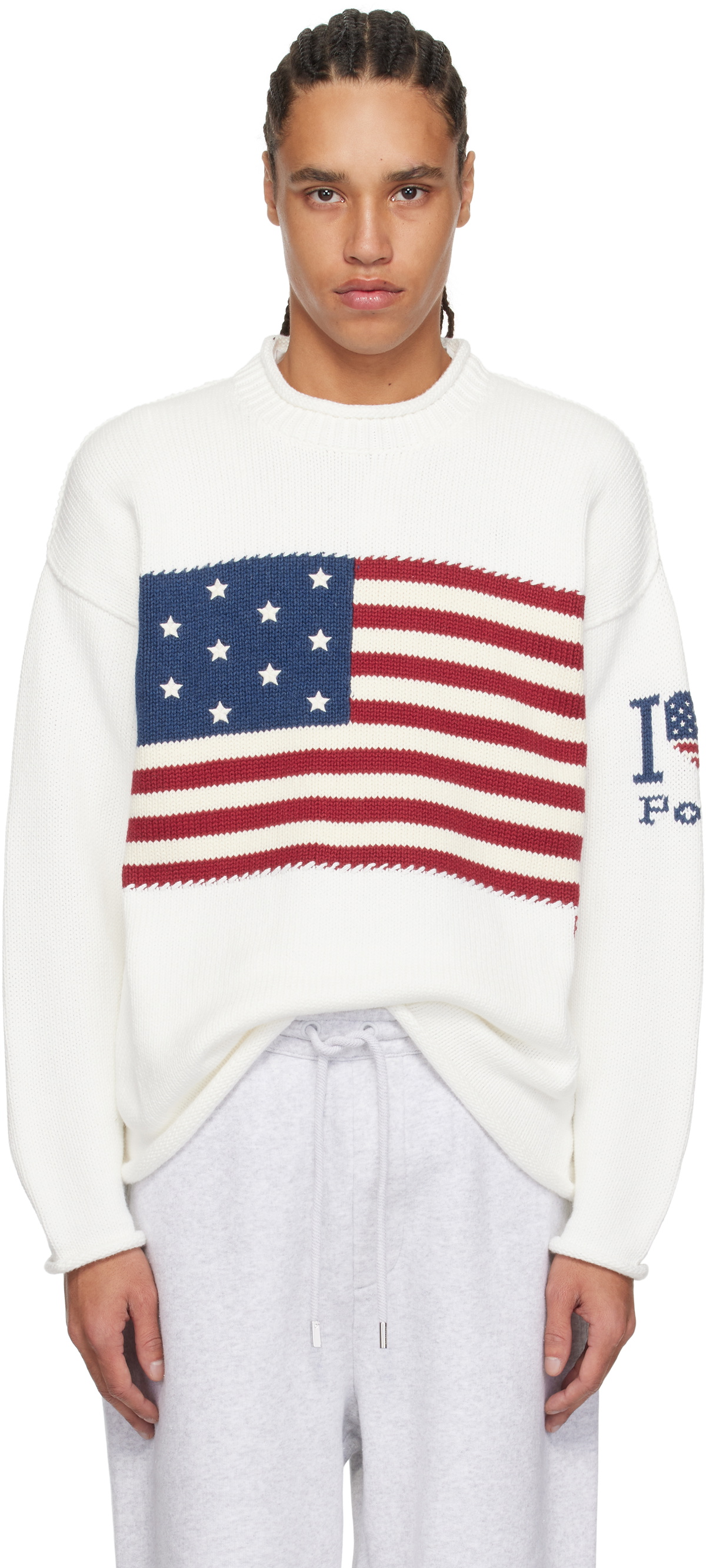 Polo Ralph Lauren White 'The I Heart Polo' Flag Sweater Polo Ralph Lauren