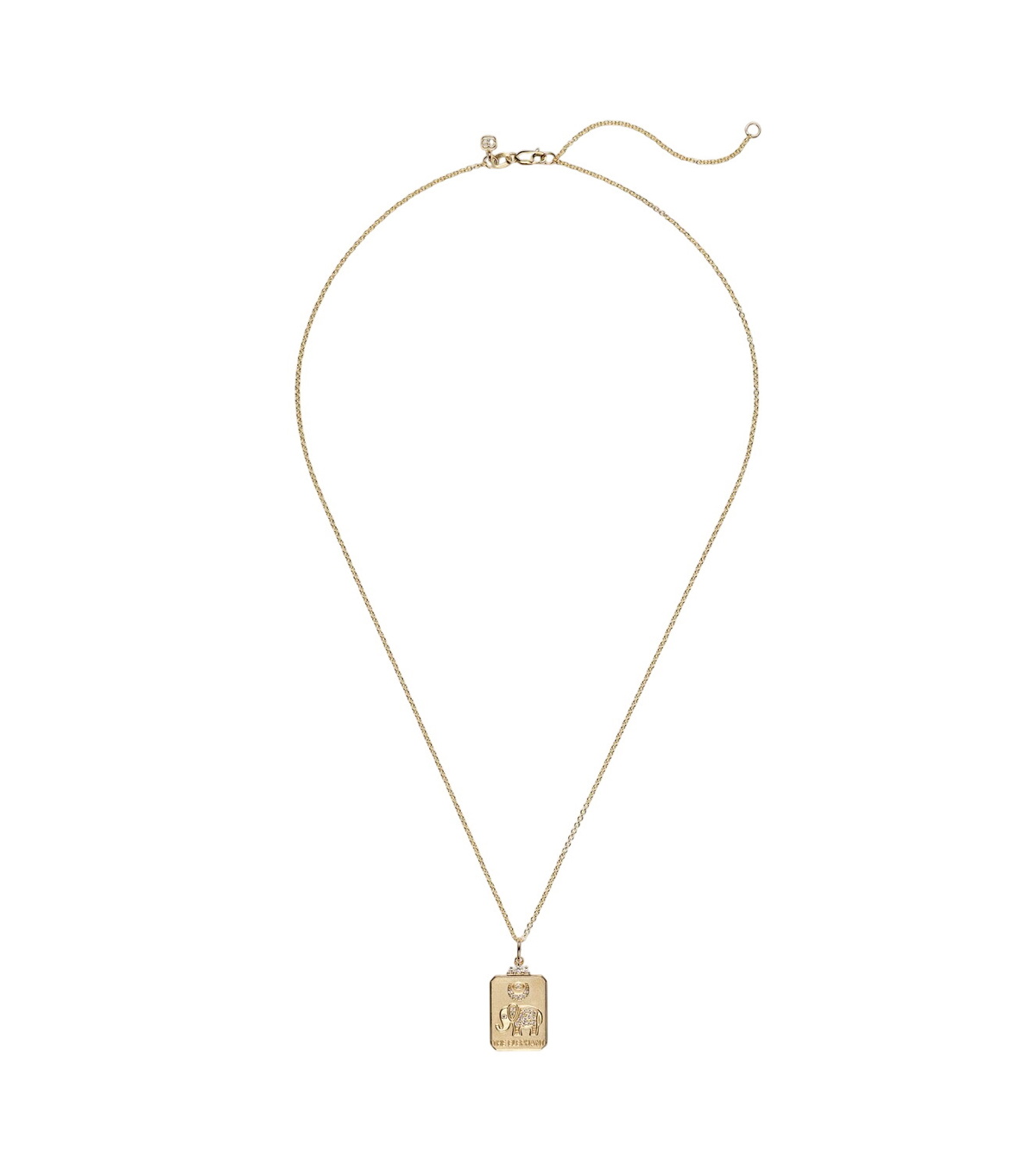 Sydney Evan The Elephant Tarot Card 14kt gold pendant necklace with ...