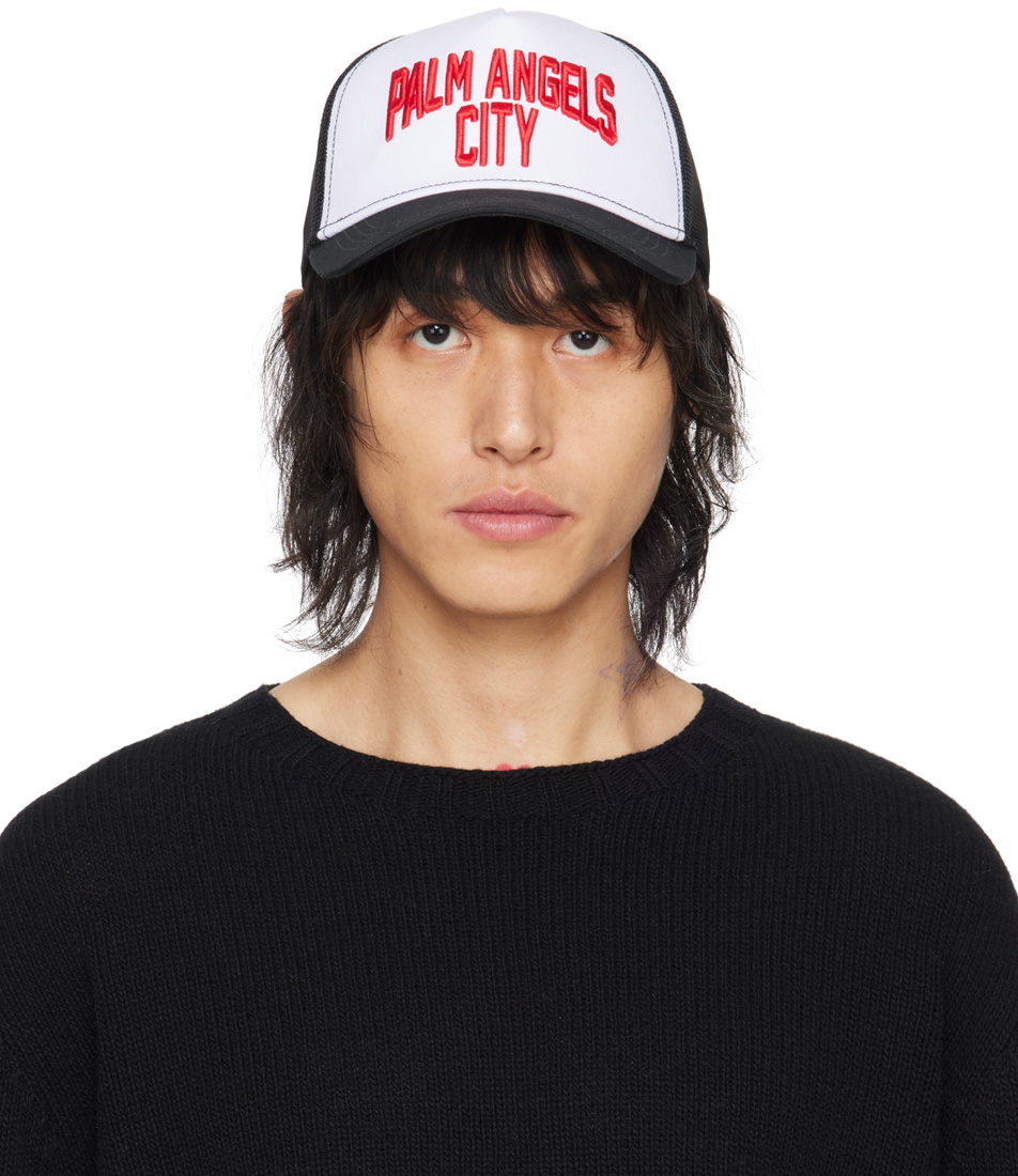 Palm Angels White & Black PA 'City' Cap Palm Angels