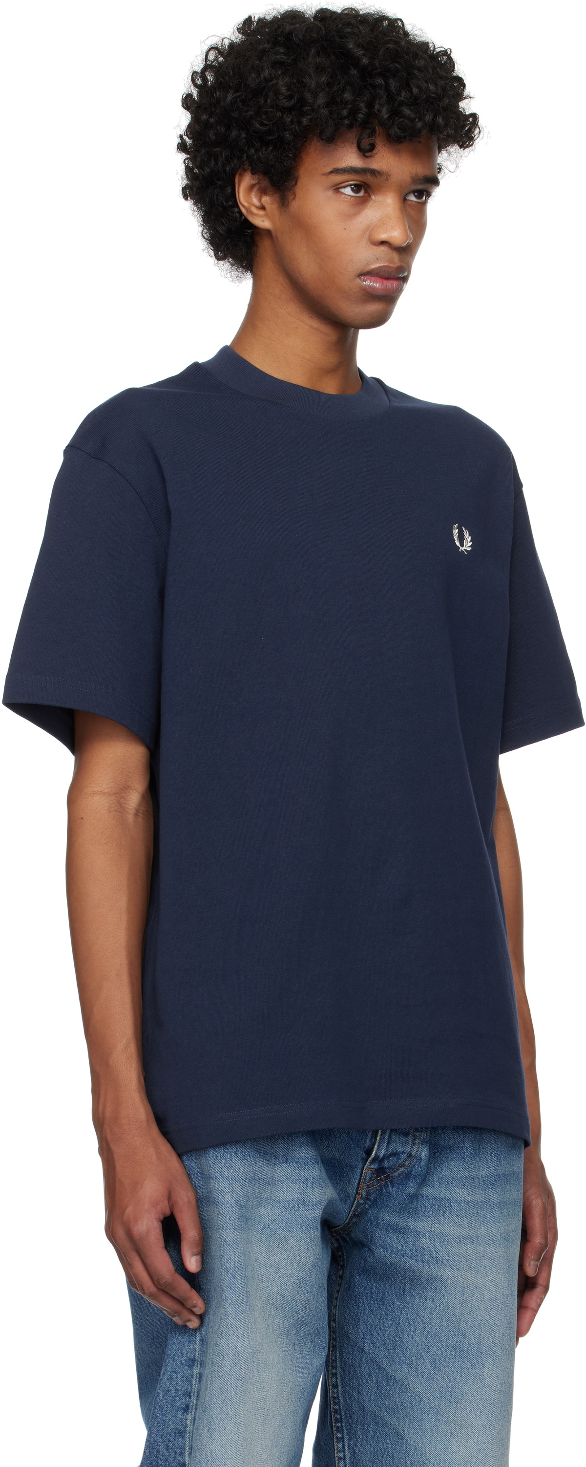 Fred Perry Blue Embroidered T-shirt Fred Perry