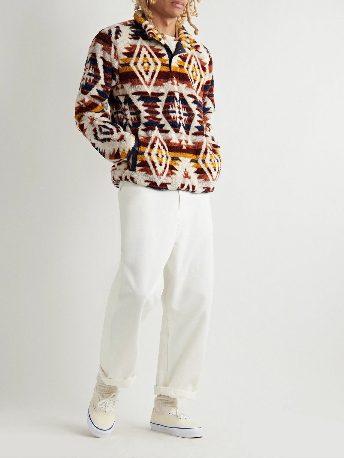 Faherty - Lehi ThunderVoice Eagle Shell-Trimmed Printed Recycled Fleece ...