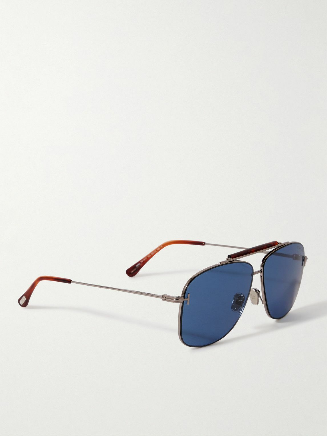 TOM FORD - Aviator-Style Silver-Tone and Tortoiseshell Acetate ...