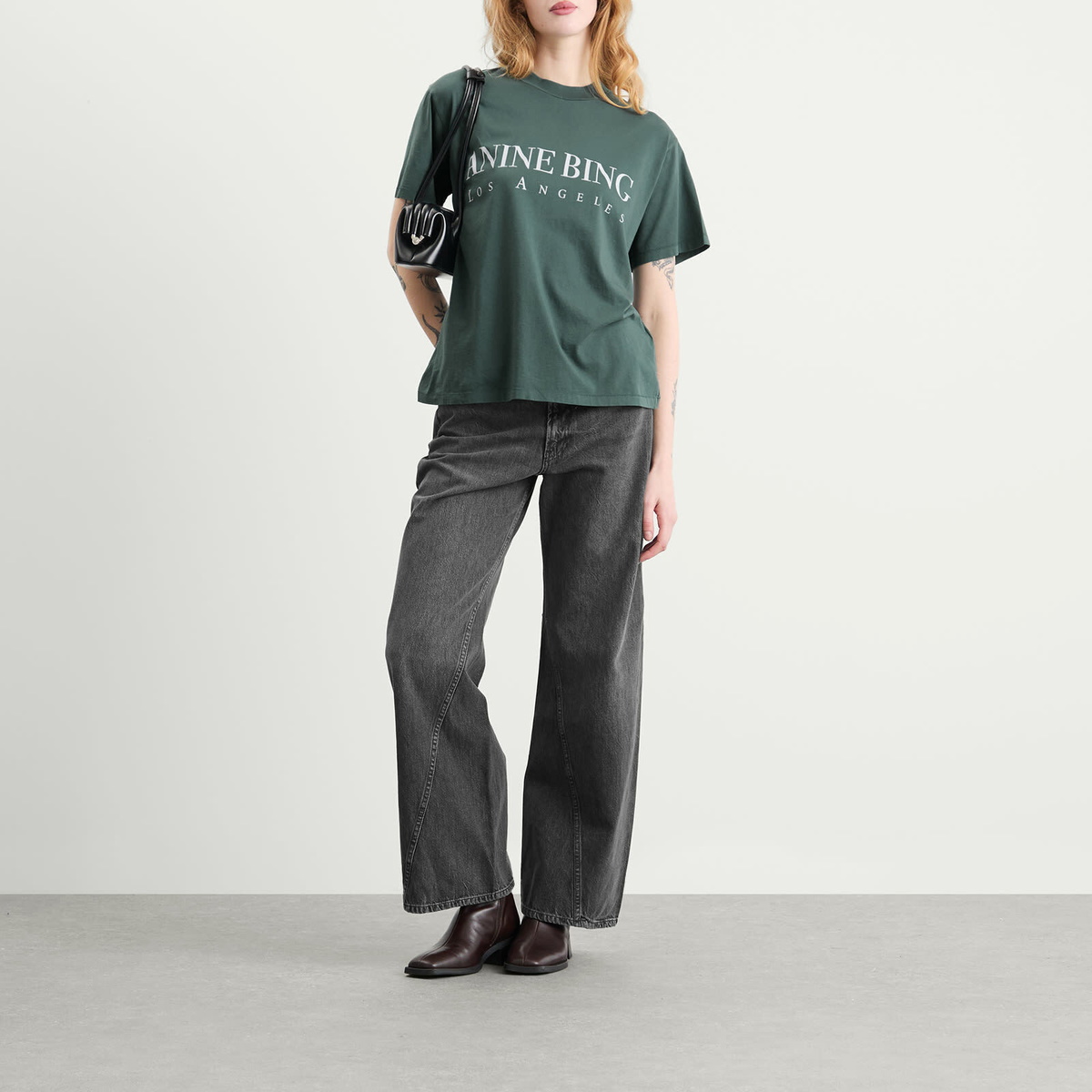 Anine Bing Women's Ashton Los Angeles T-Shirt in Dark Green ANINE BING