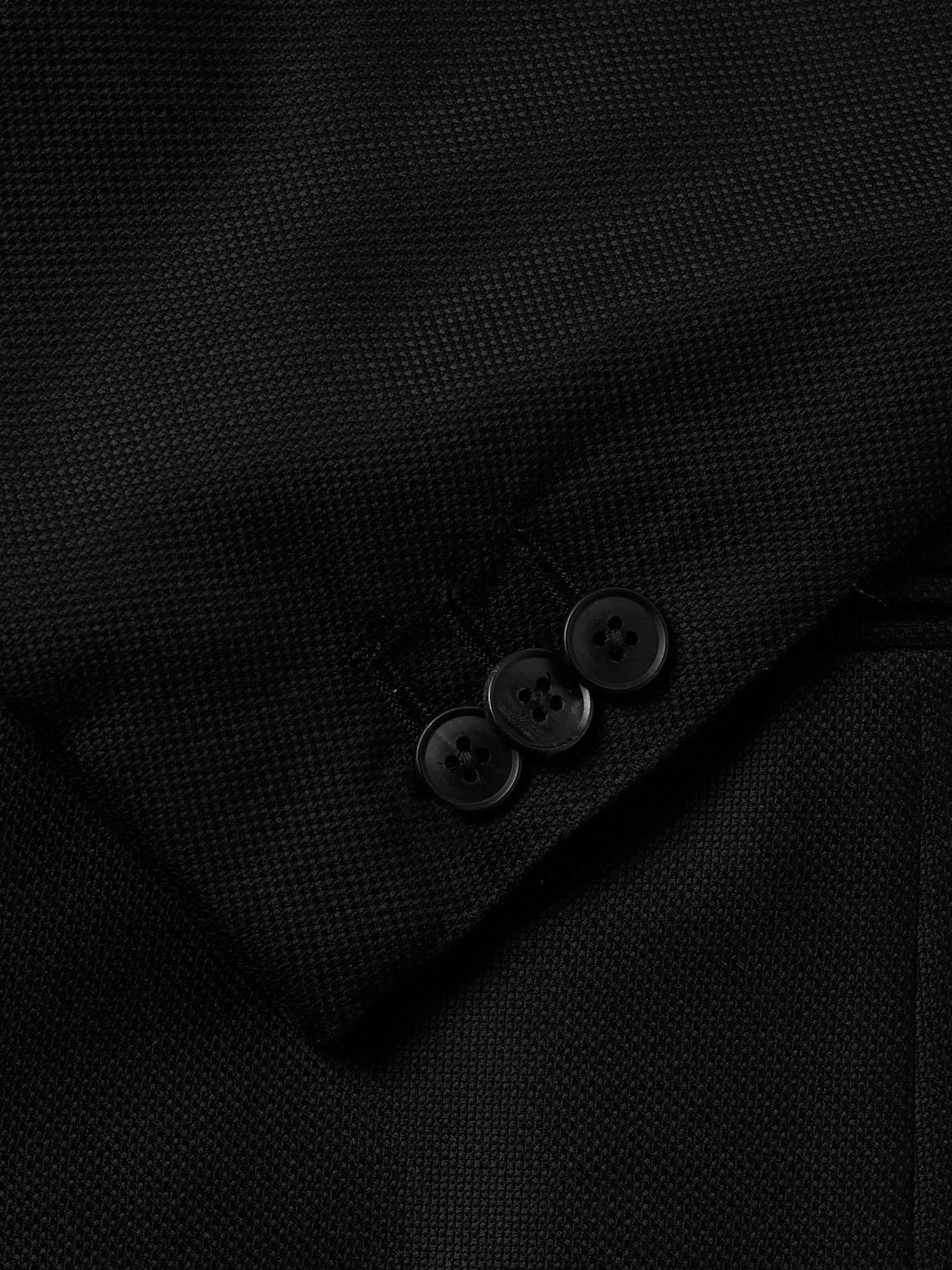 Saman Amel - Double-Breasted Wool-Hopsack Blazer - Black Saman Amel