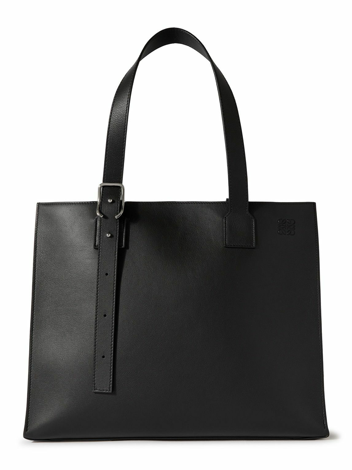 Loewe Logo Debossed Full Grain Leather Tote Bag Loewe