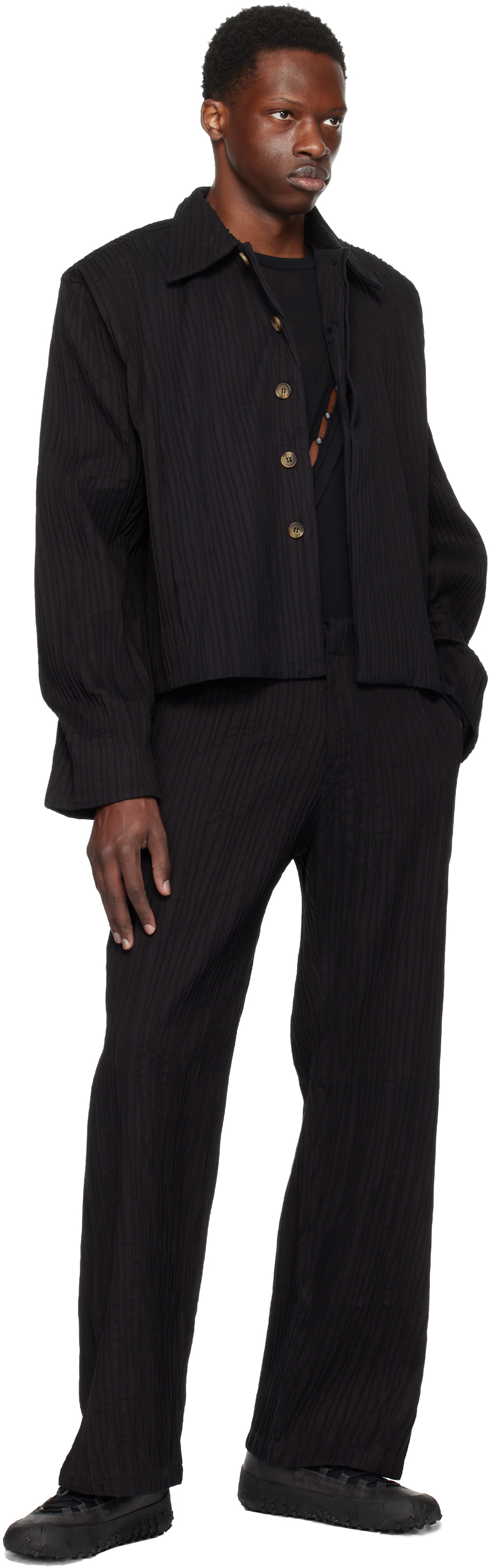 Tondolo Black Gilled Jacket Tondolo