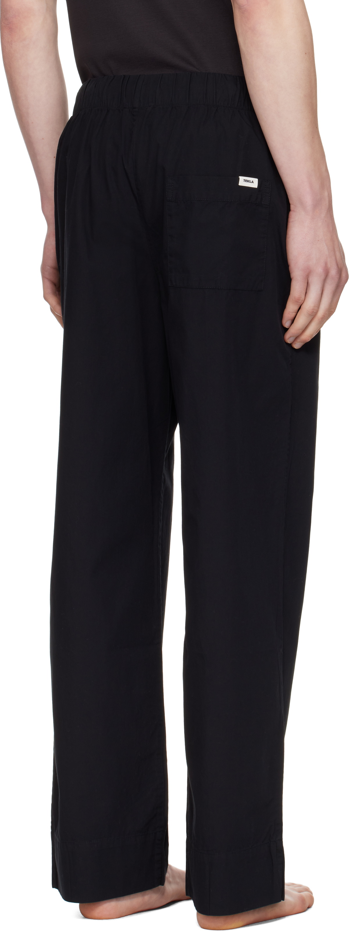 Tekla Black Poplin Pyjama Pants Tekla Fabrics