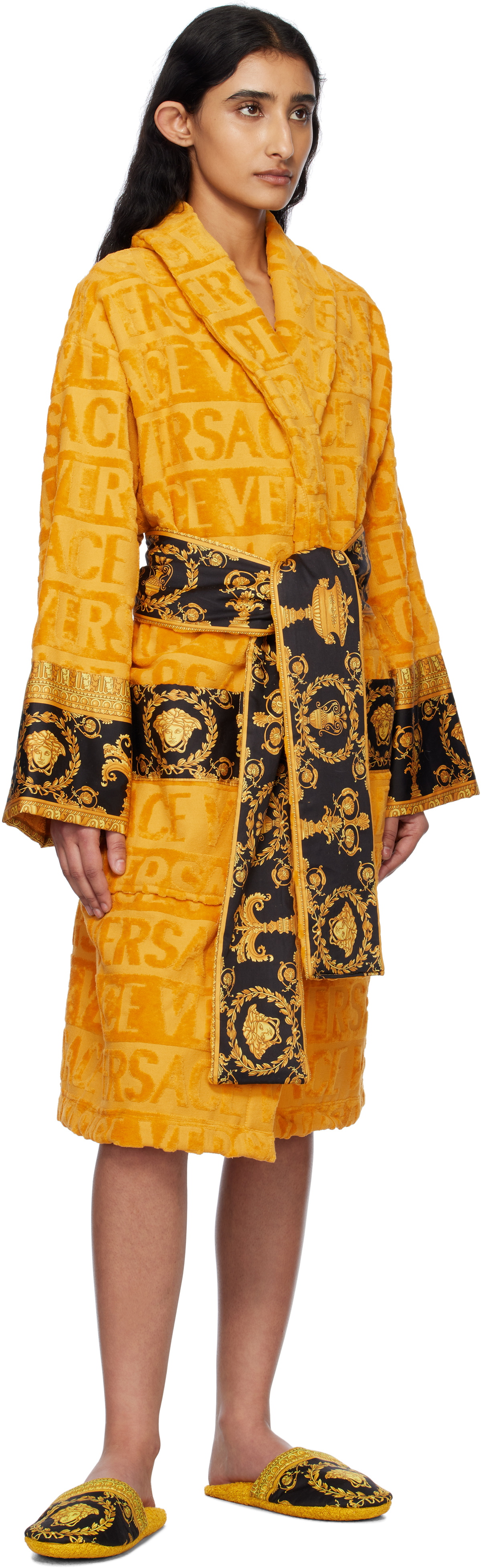 Versace Underwear Yellow 'I Heart Baroque' Bathrobe Versace Underwear