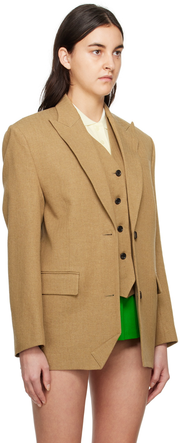 Pushbutton Brown Peaked Blazer Pushbutton