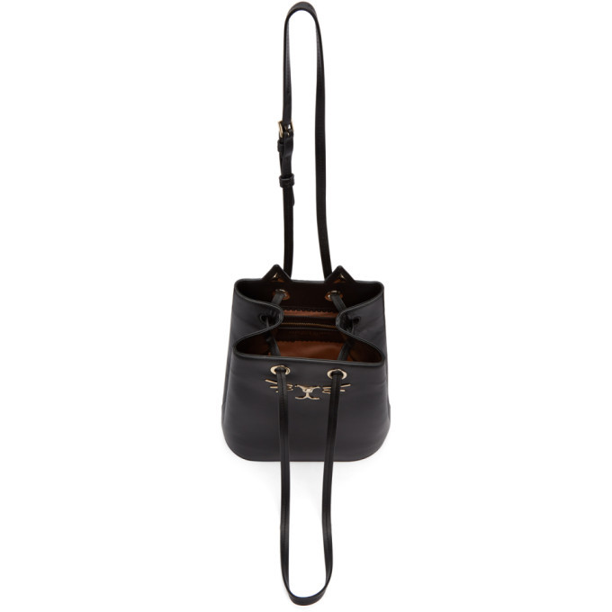 Charlotte Olympia Black Feline Bucket Bag Charlotte Olympia