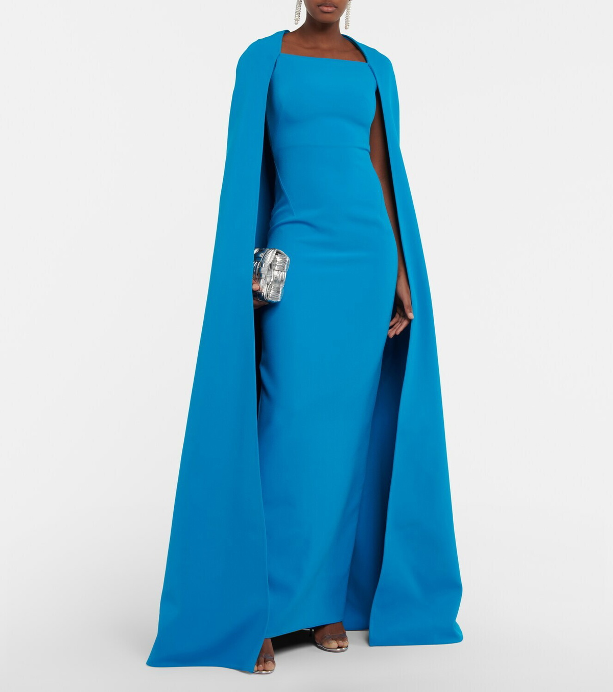 Safiyaa Cape crêpe maxi dress Safiyaa