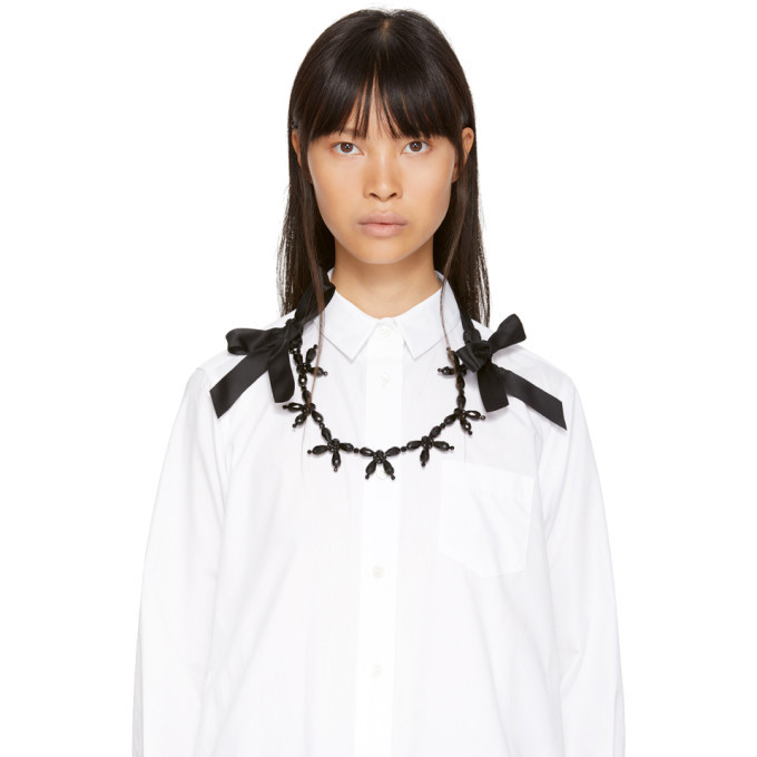 Simone Rocha Black Flower Ribbon Necklace Simone Rocha