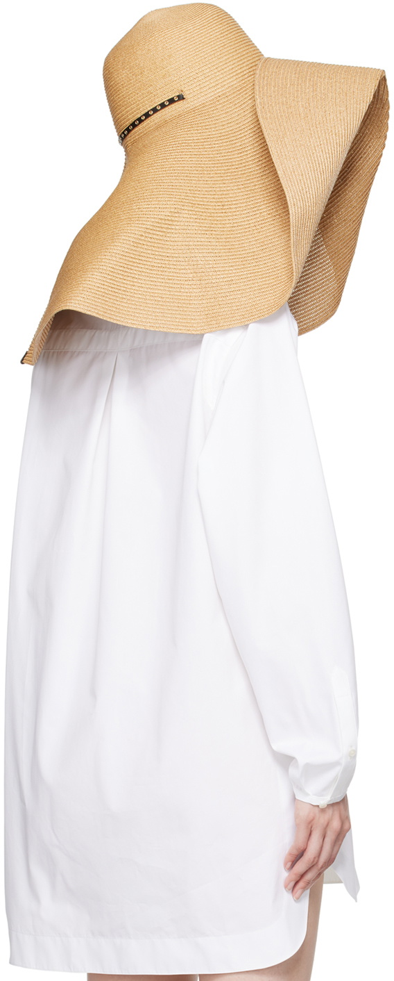 ALAÏA Tan Capeline Hat ALAÏA