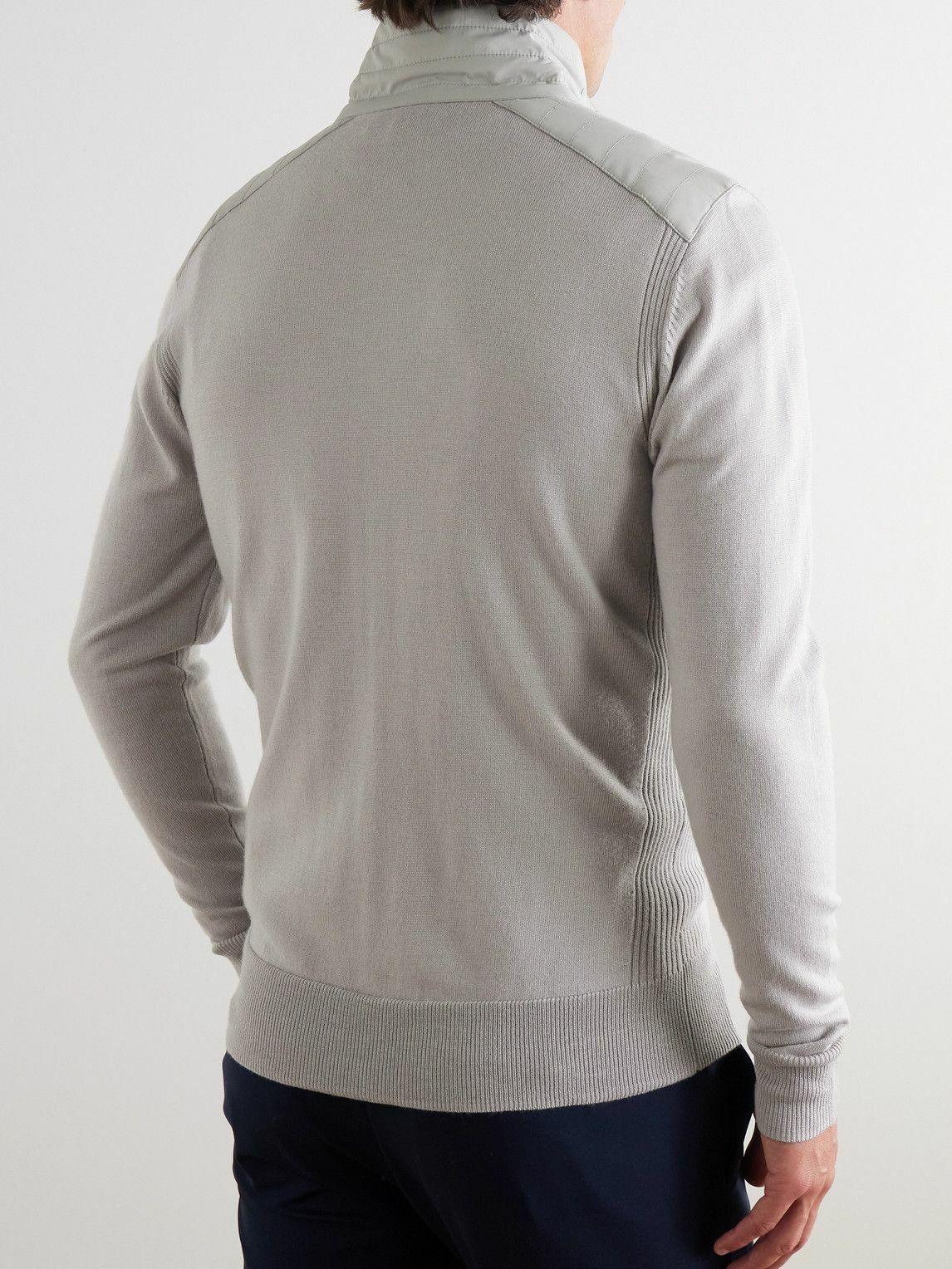 Belstaff - Kilmington Shell-Trimmed Wool Half-Zip Sweater - Gray Belstaff