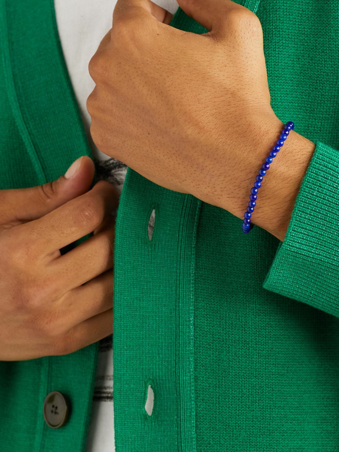 Mateo - Gold Lapis Lazuli Beaded Bracelet Mateo