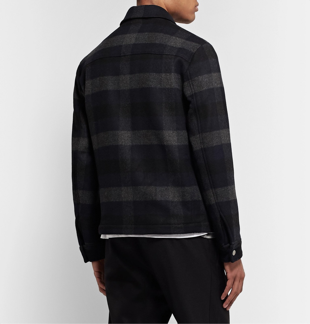 Theory - Wyatt Checked Wool-Blend Jacket - Black Theory