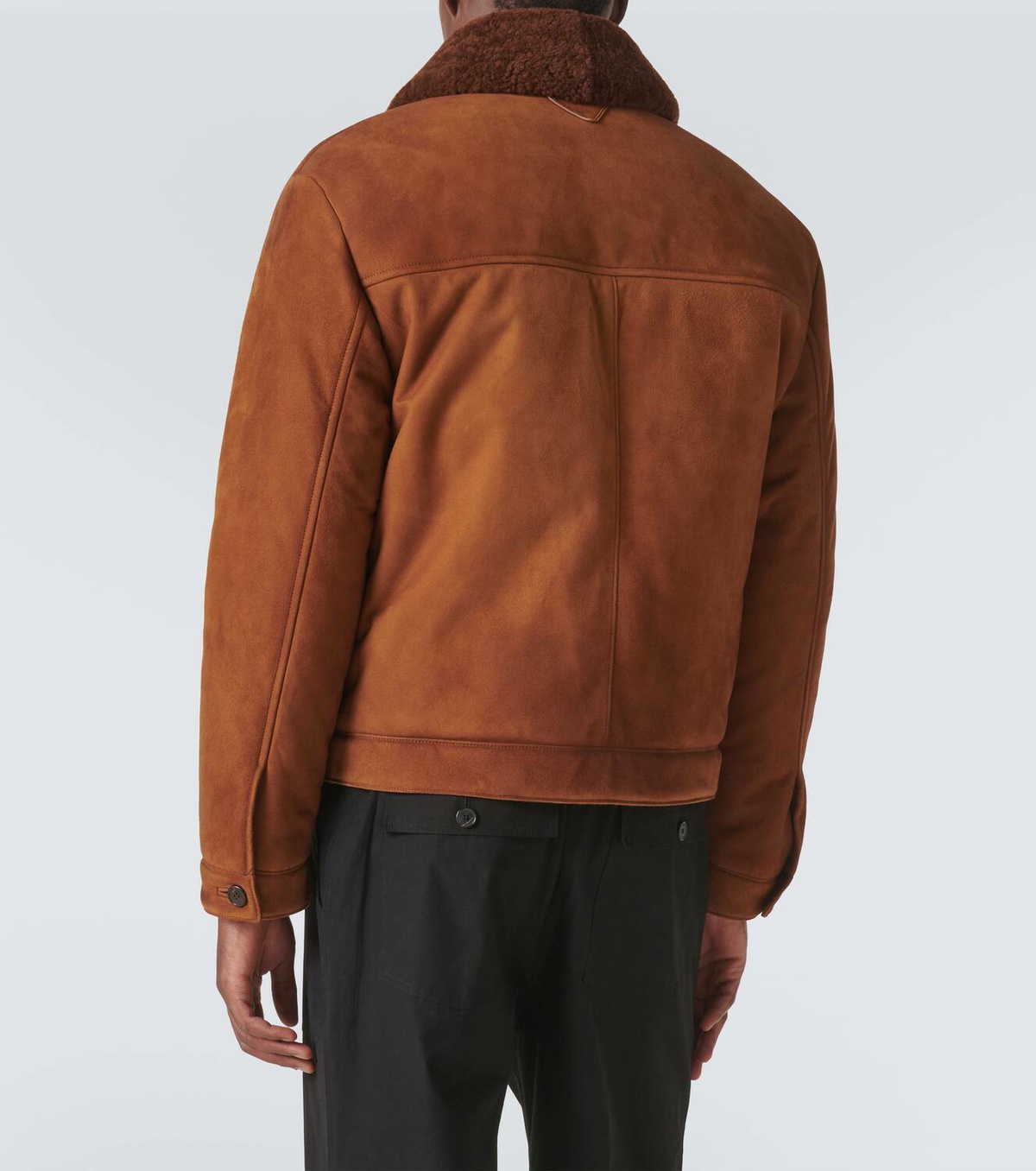 Prada Shearling-trimmed suede jacket Prada