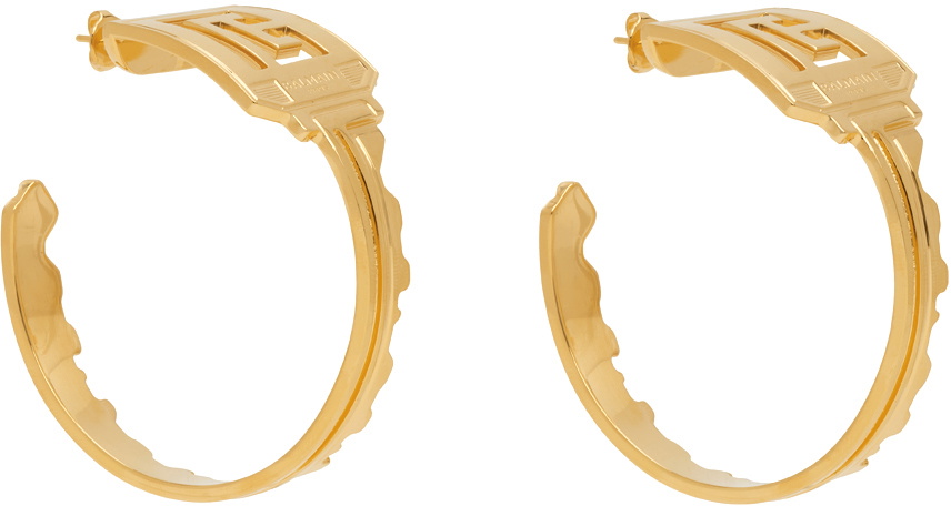 Balmain Gold Key & Lock Earrings Balmain