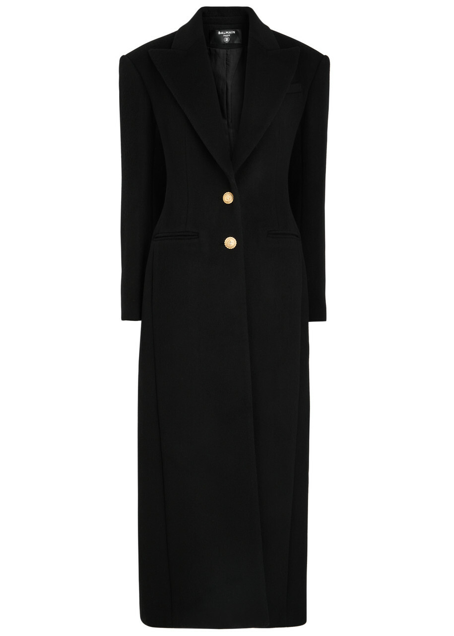 Balmain Wool and Cashmere-blend Coat Black Balmain