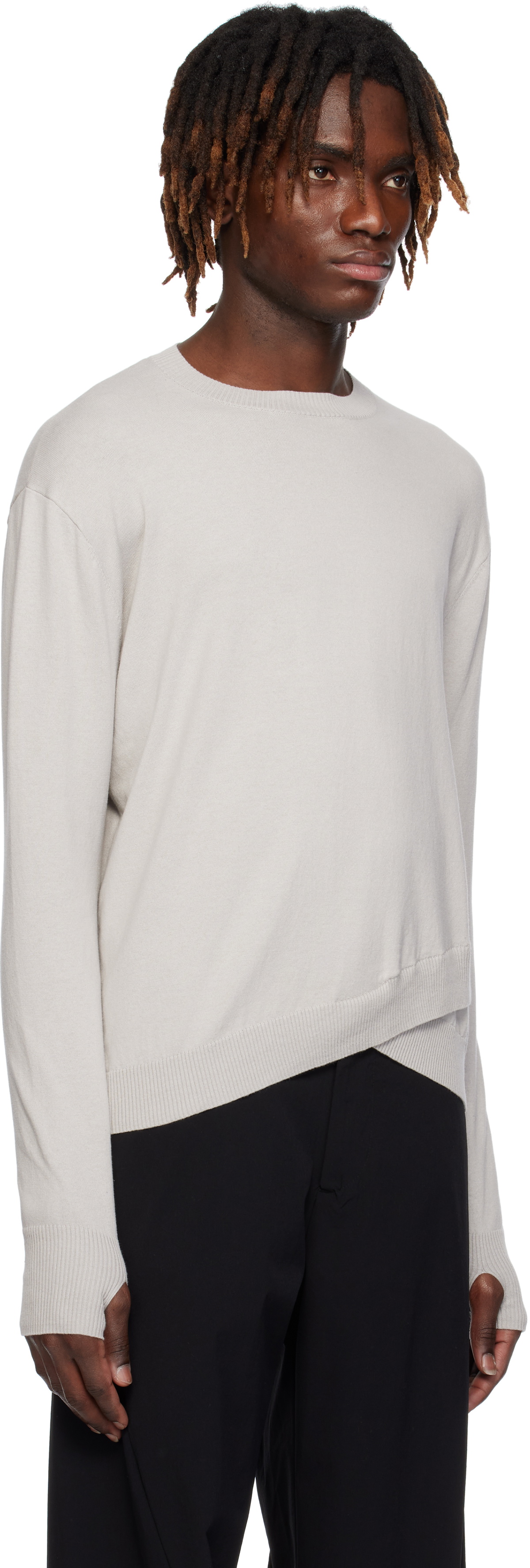 J EONGL I Gray 2Layer Knit Sweater