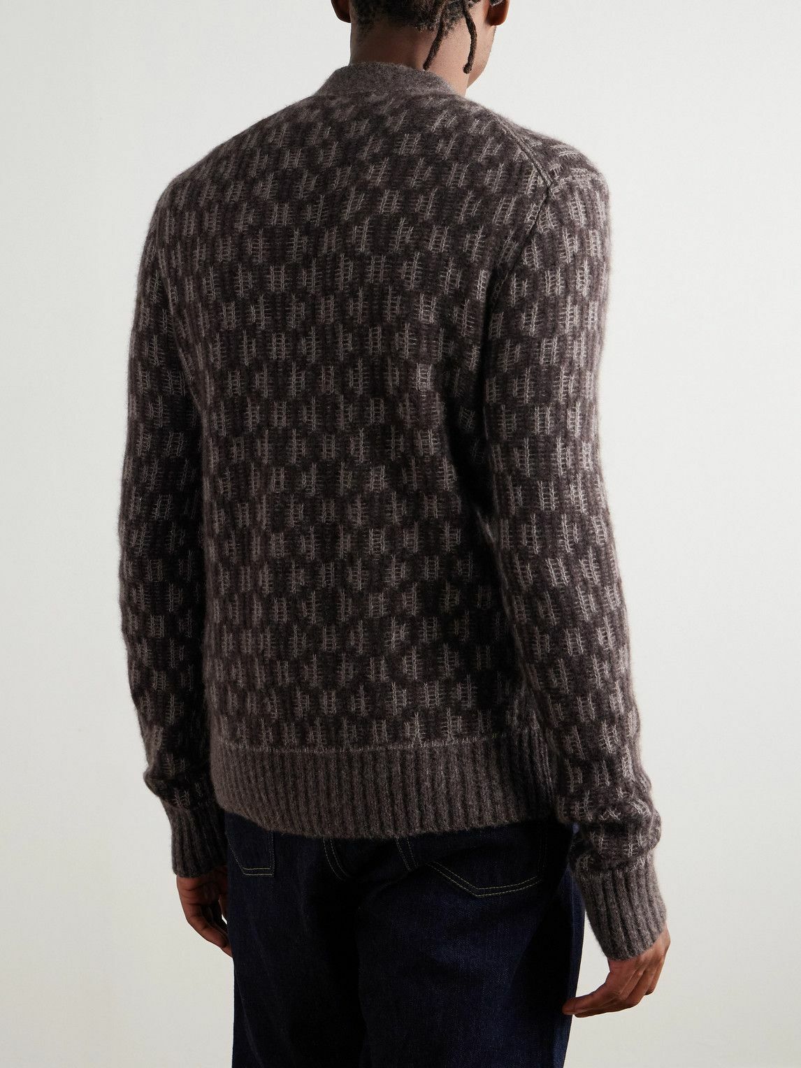 PIACENZA 1733 - Jacquard-Knit Cashmere-Blend Cardigan - Brown Piacenza ...