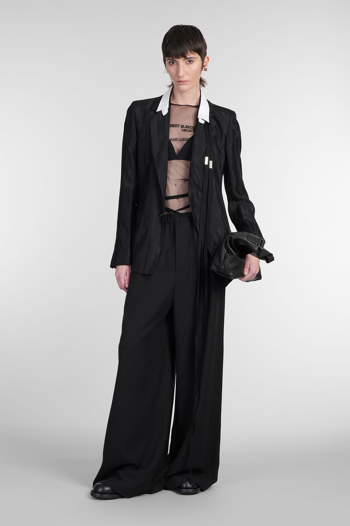 Ann Demeulemeester Fiene Topwear In Black Cotton Ann Demeulemeester