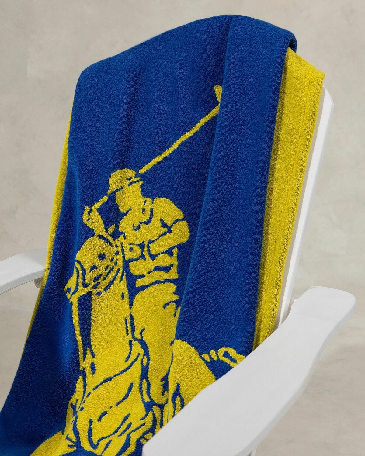 Polo Ralph Lauren Polo Jacquard Beach Towel 100 Cm X 170 Cm Blue Yellow Bathing Polo Ralph Lauren