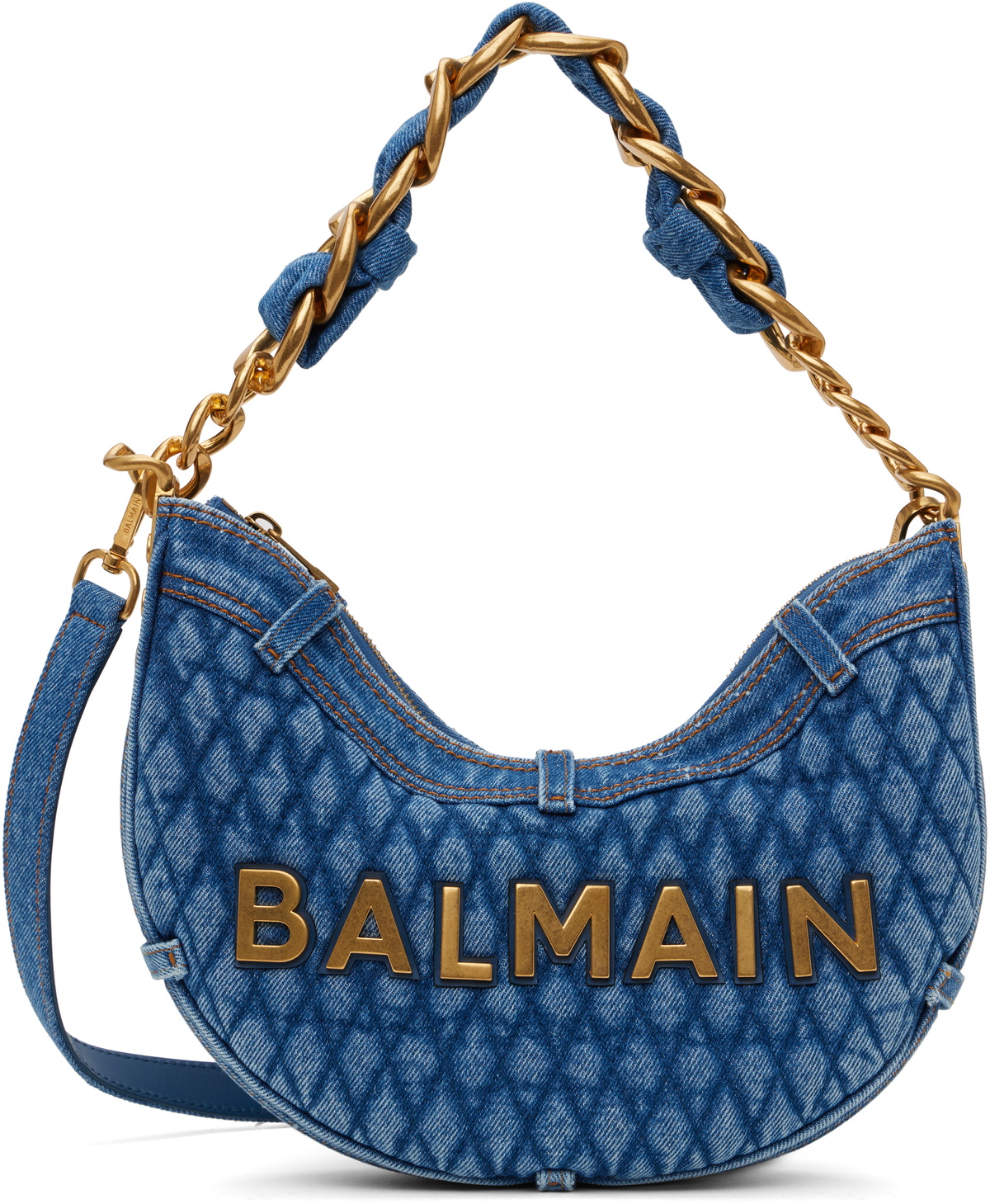 Balmain Blue 1945 Soft Moon Denim Bag Balmain