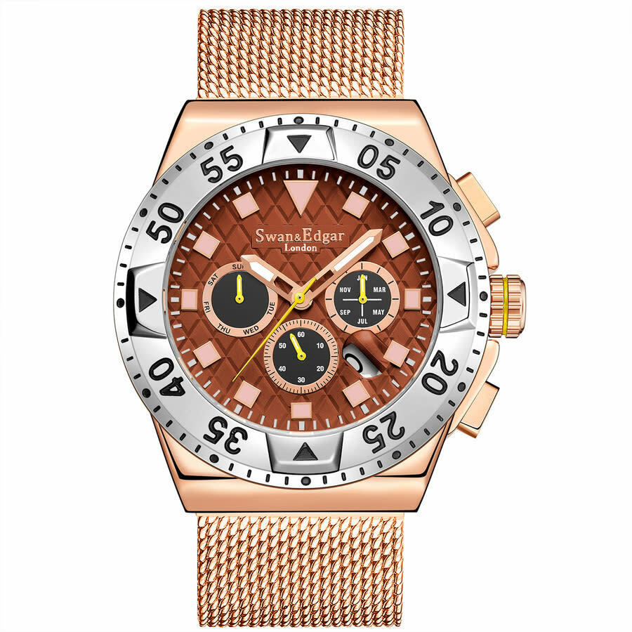 Swan & Edgar Distinction Automatic Brown Dial Mens Watch SE1521 Swan ...