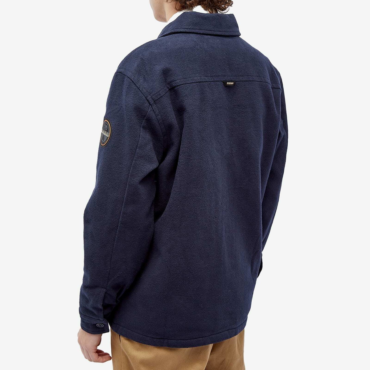 Napapijri Men's Clinch Patch Logo Overshirt in Blue Marine Napapijri