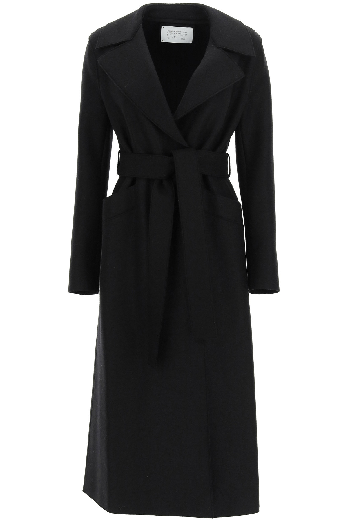 HARRIS WHARF LONDON long coat in pressed wool Black Harris Wharf London