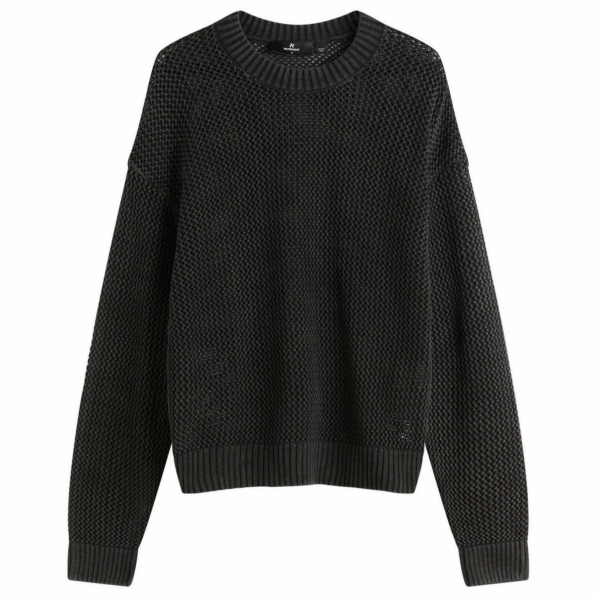 Represent Men's Open Gauge Knit Sweater in Jet Black Represent
