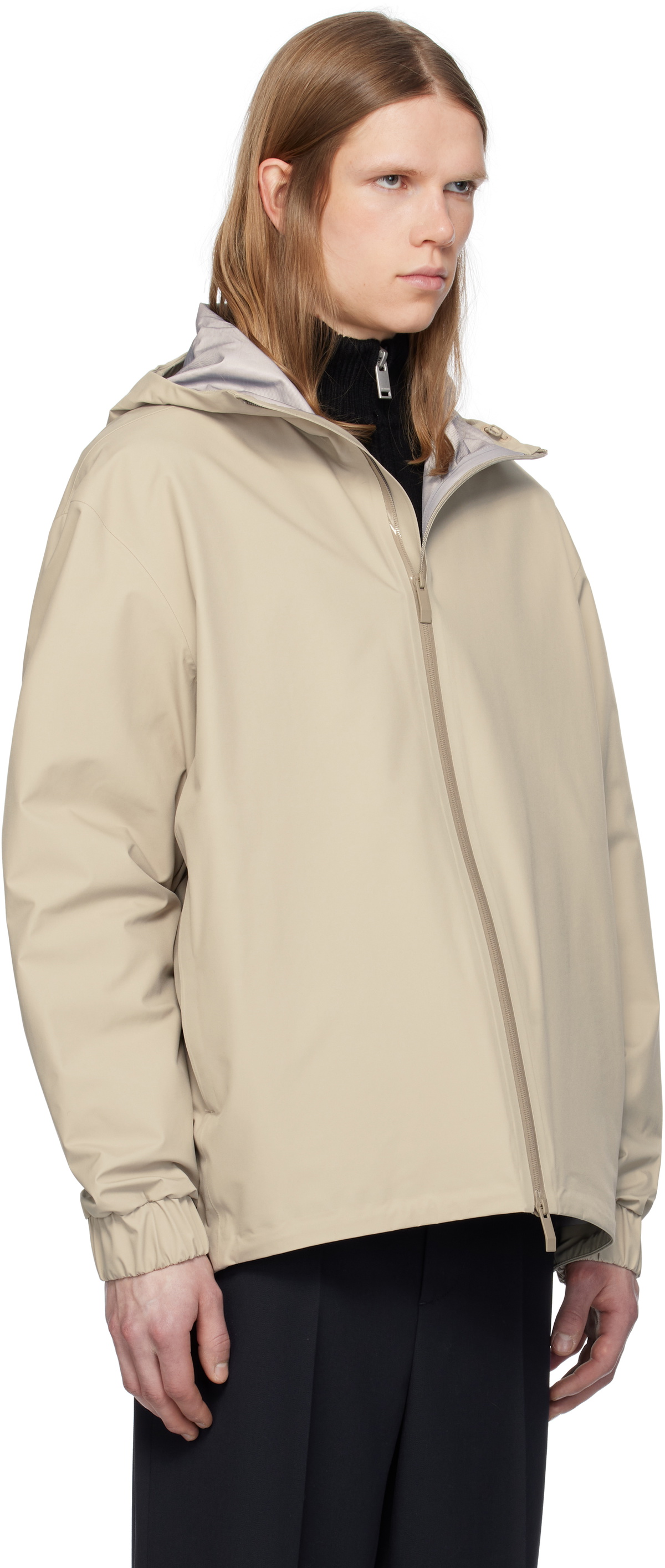 Moncler Beige Bise Hooded Rain Jacket Moncler