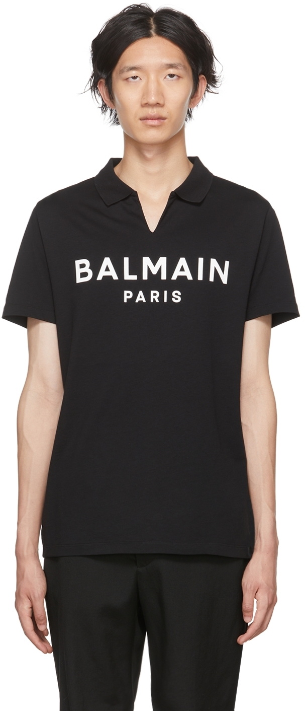 Balmain Black Cotton Polo Balmain
