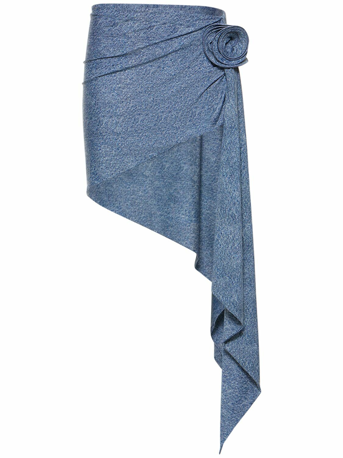 MAGDA BUTRYM - Denim Effect Pool Skirt W/rose Magda Butrym