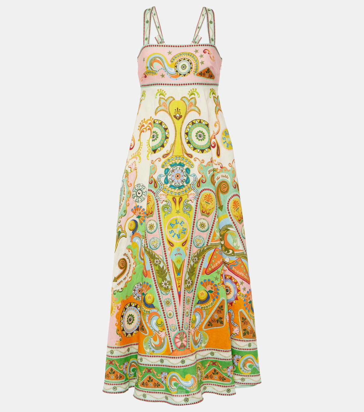 Alémais Pinball printed linen midi dress ALÉMAIS
