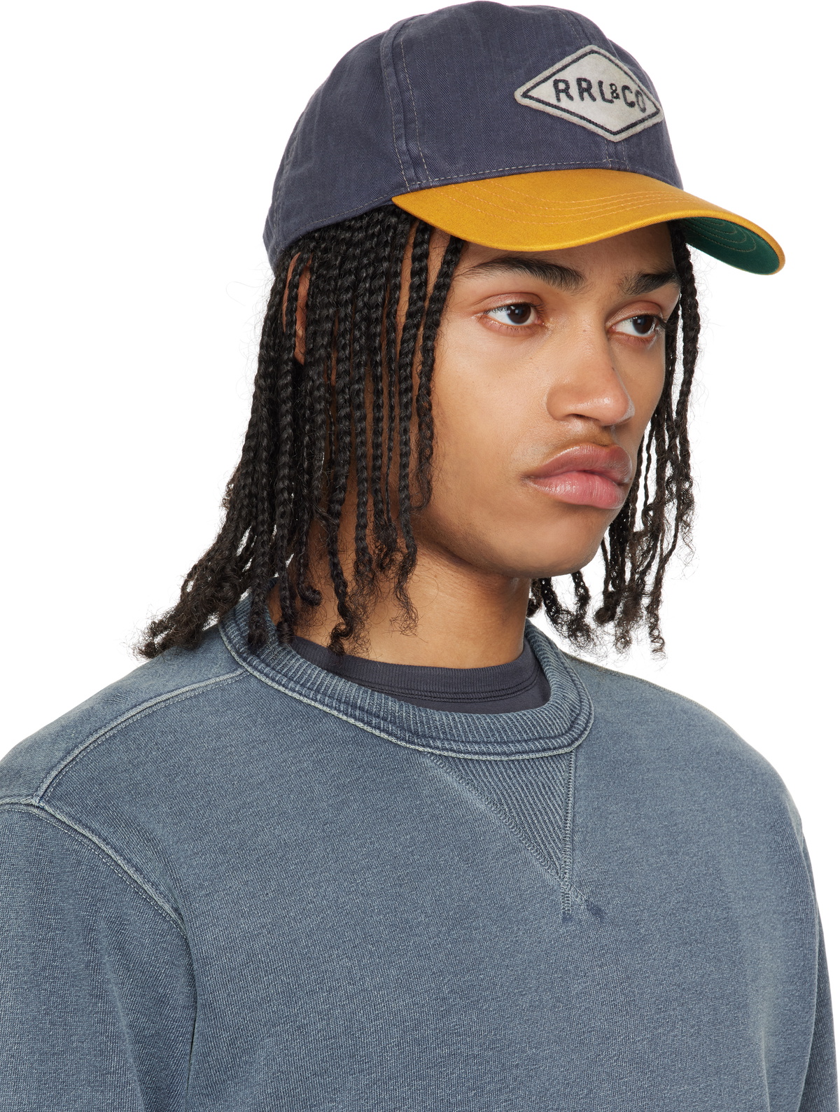 RRL Purple & Yellow Herringbone Twill Trucker Cap RRL