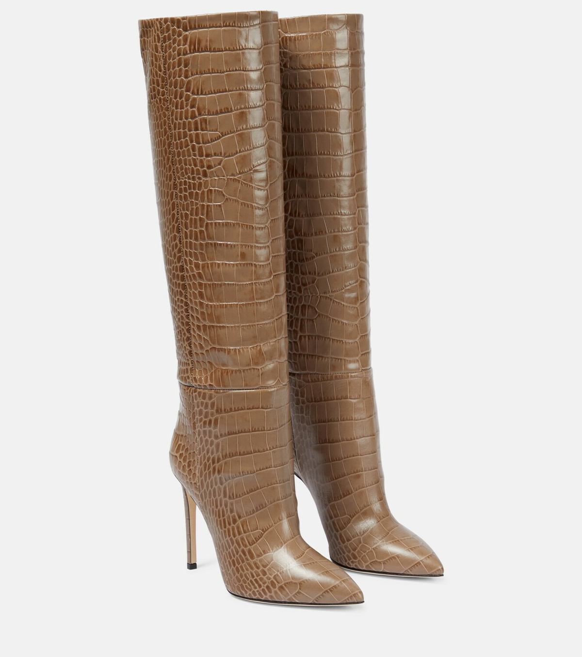 Paris Texas Croc-effect leather knee-high boots Paris Texas