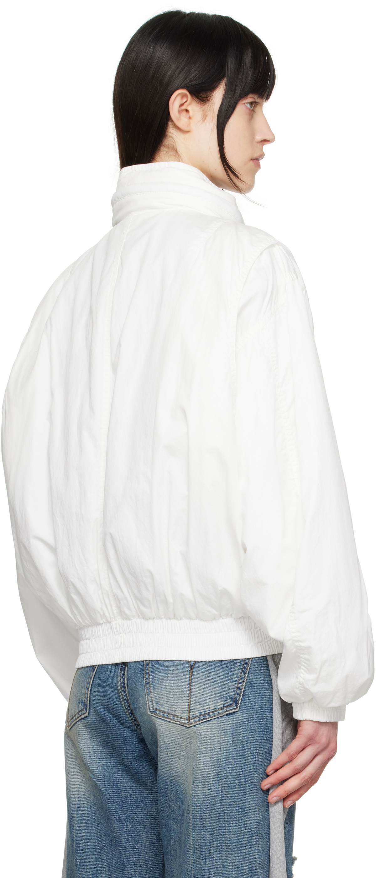 OPEN YY White Cotton Cargo Bomber Jacket OPEN YY