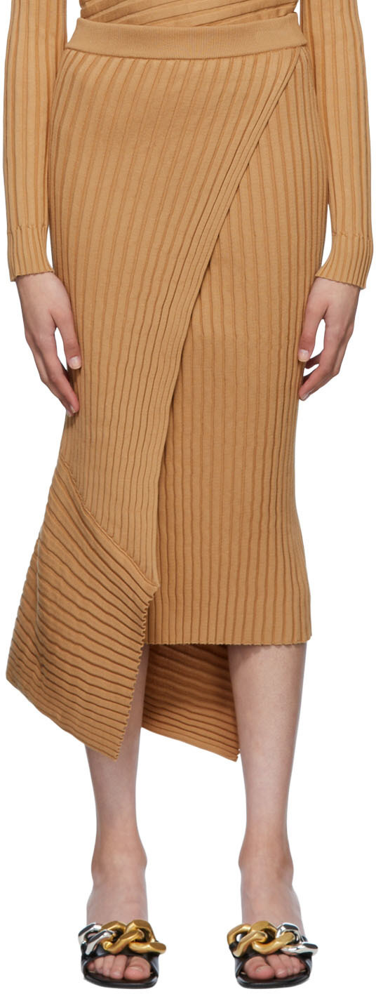 Stella McCartney Tan Elevated Midi Skirt Stella McCartney