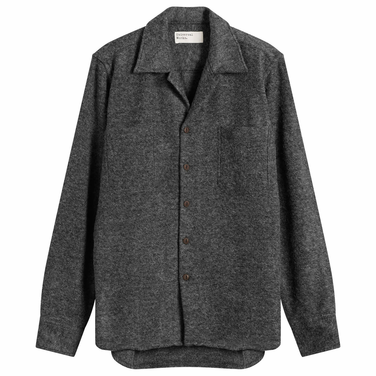 Universal Works Men's Dam Marl Work Overshirt in Grey Universal Works