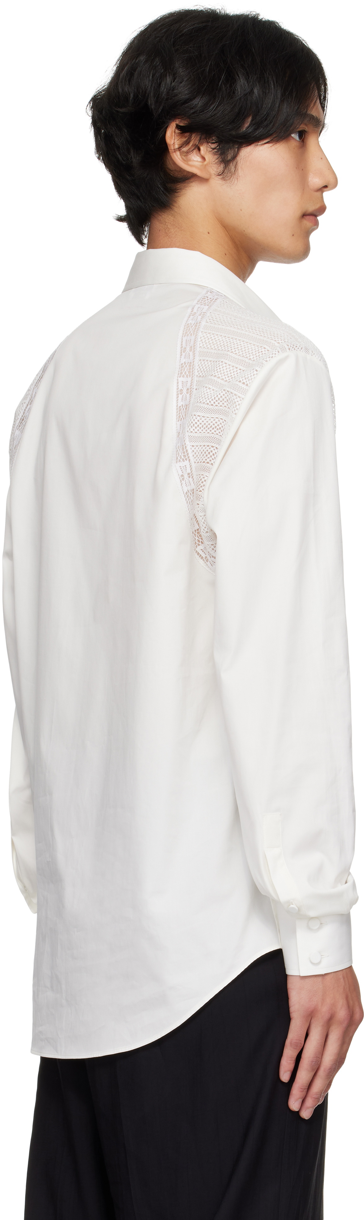 McQueen White Lace Harness Shirt Alexander McQueen