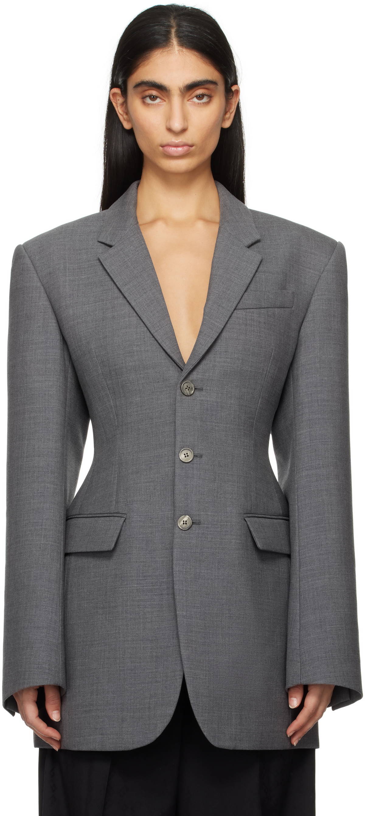 WARDROBE.NYC Gray Longline Blazer WARDROBE.NYC