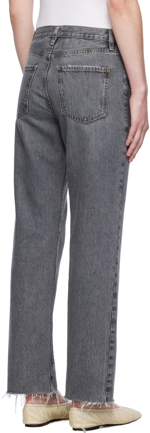 FRAME Gray 'Le Jane Ankle Raw Fray' Jeans Frame Denim