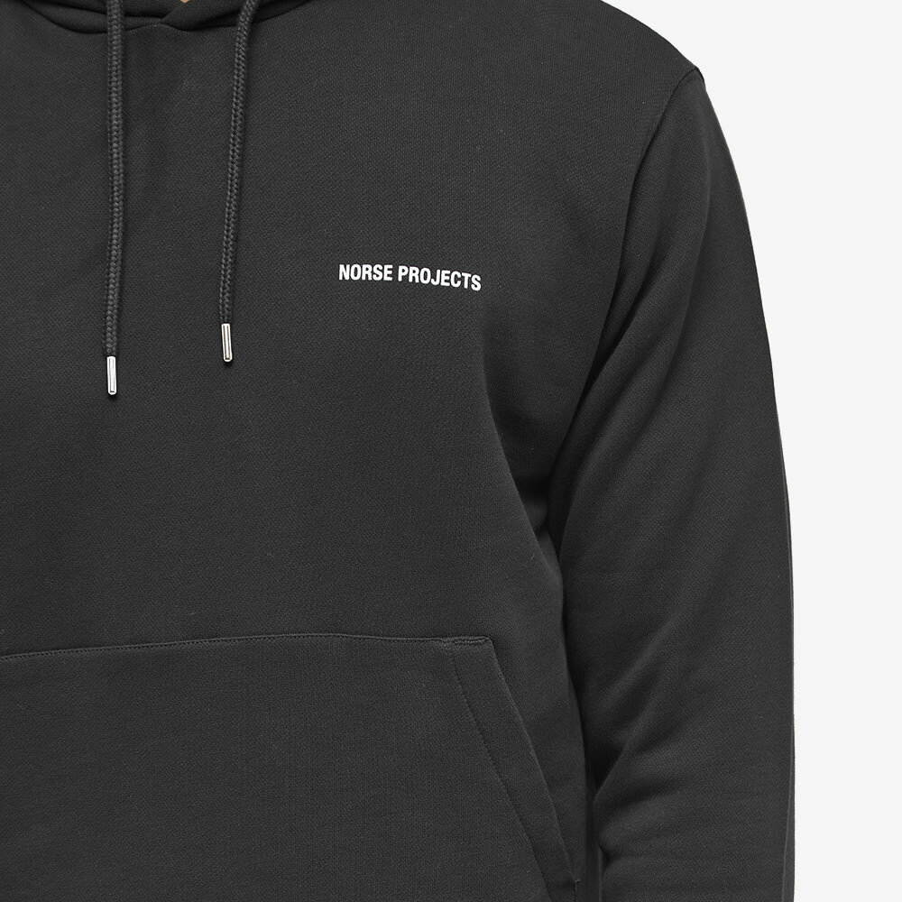 Norse Projects Men's Arne Logo Popover Hoody in Black Norse Projects