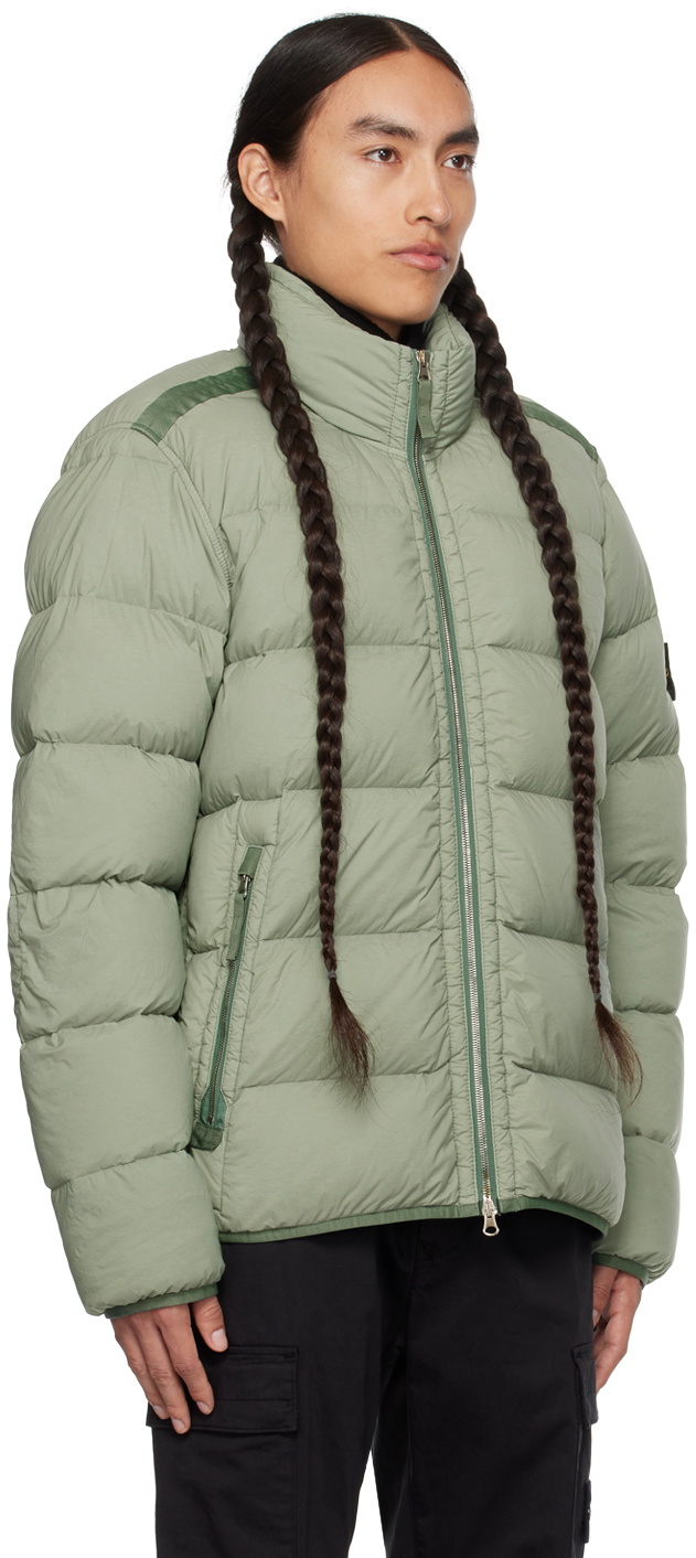 Stone Island Green Quilted Down Jacket Stone Island