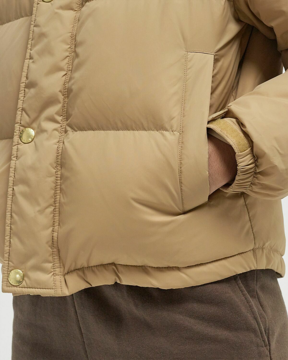 Sporty & Rich Crown Logo Hooded Puffer Jacket Brown Womens Down ...