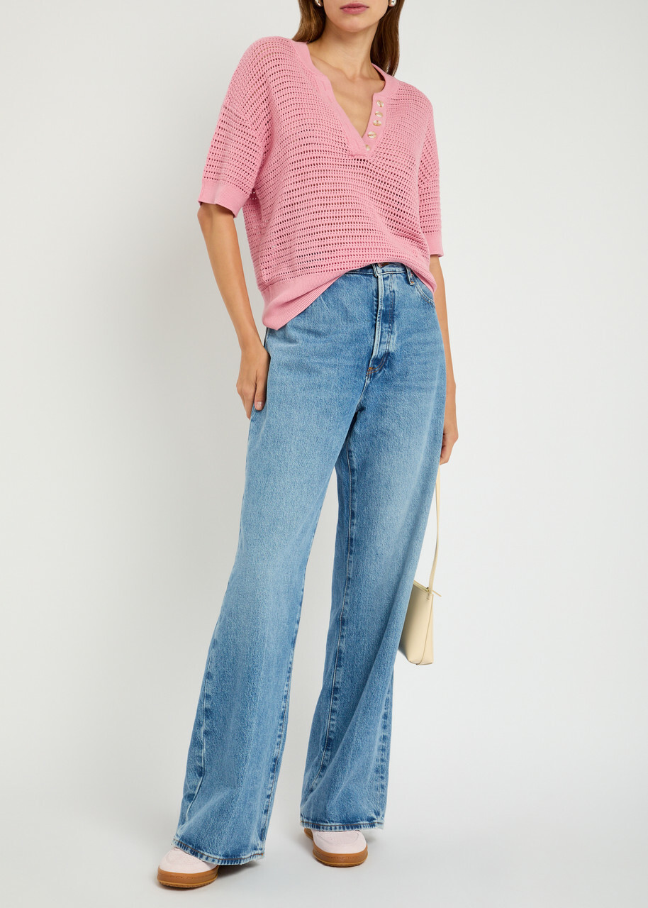 Varley Callie Open-knit top Pink Varley